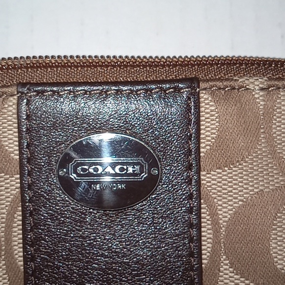 Coach | Bags | Coach Monogrammed Logo Wristlet Brown Tan In Color ...